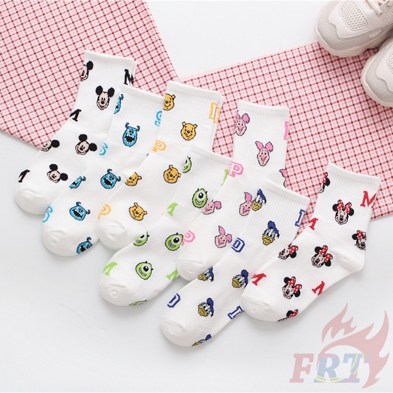 ️1 Cặp Vớ cotton Dài Đến Đầu Gối In Hình mickey / minnie / don / piglet ...