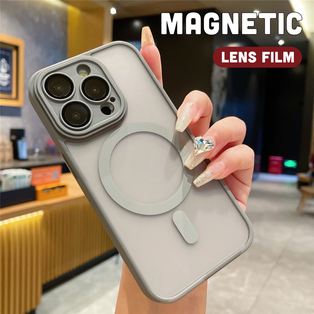 Ốp Điện Thoại Từ Tính Mờ Sang Trọng Cho iPhone 16 15 14 13 12 11 Pro Max 15 16 Plus Cứng Acrylic ...