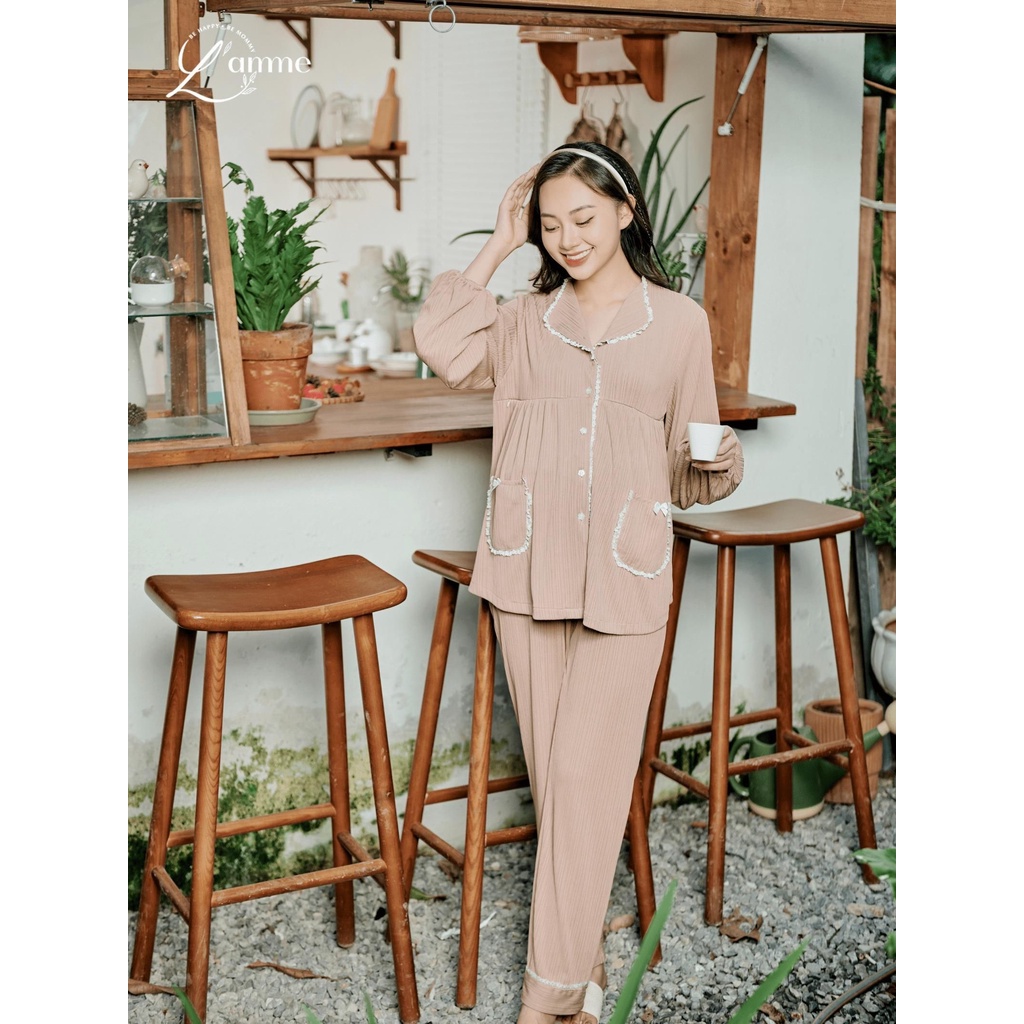 Bộ ngủ bầu, set đồ mặc nhà Abby kiểu dáng nhẹ nhàng basic, thanh lịch ...