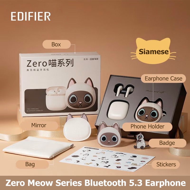 Máy Cắt Cỏ edifier edf edifier edf280030 Zero Tai Nghe bluetooth 5.3 Không Dây Hình Mèo Màu Vàng ...