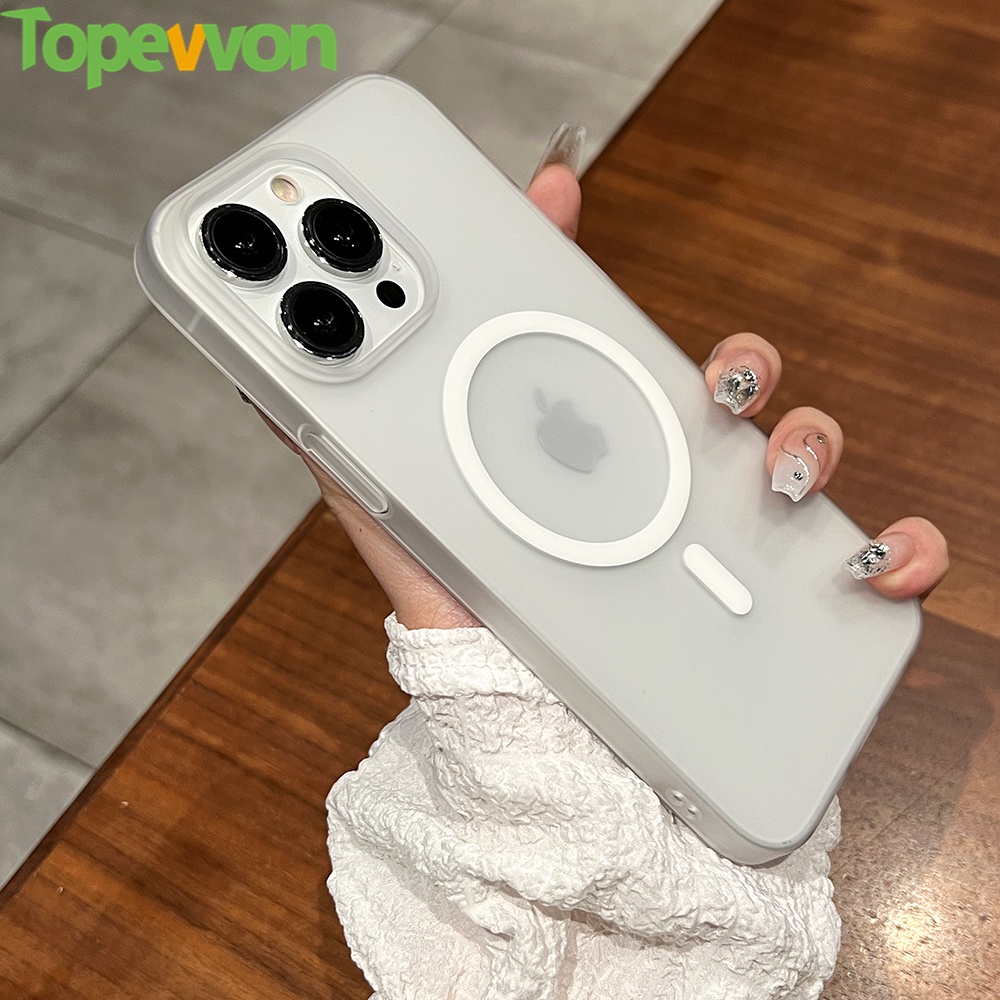 Ốp điện thoại TOPEWON cứng nhám trong suốt siêu mỏng có nam châm hút ...