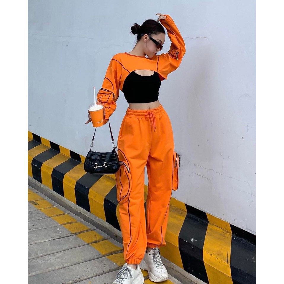 Set ba món áo ngắn tay bồng tui hộp quần ống bo cá tính SD19 | Shopee Việt Nam