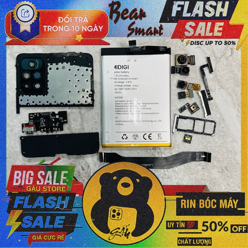 Linh Kiện UMIDIGI A11 Pro Max / Camera trước sau,main sạc,cáp nối main,loa ngoài,vân tay,nẹp đậy ...