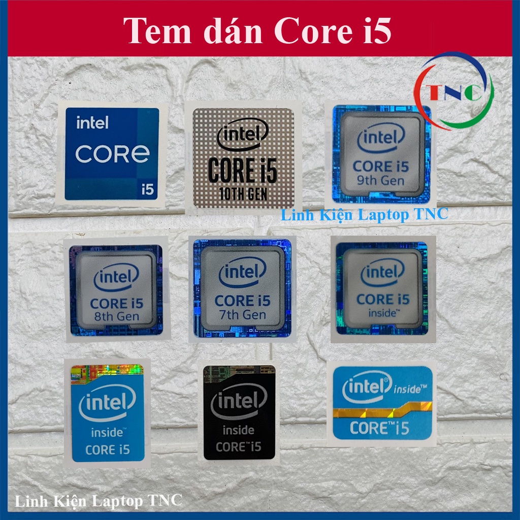 Tem dán CORE i5 STICKER tổng hợp trang trí Laptop máy tính PC | Shopee ...