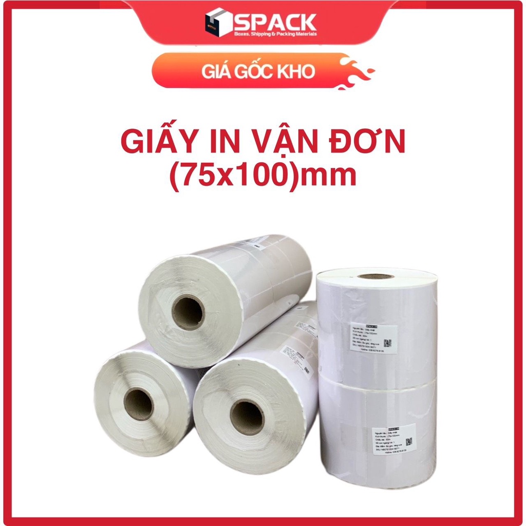 Giấy in nhiệt A7 Spack 485 tờ/cuộn 50m, kích thước 75x100mm, dùng cho ...