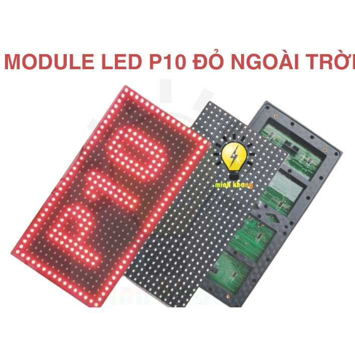 Module LED P10 Đỏ Ngoài Trời Mắt LED dán siêu bền ( tặng 4 ốc nam châm ...
