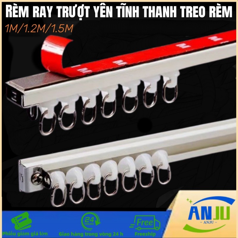 Rèm ray trượt yên tĩnh thanh treo rèm, Rèm đường ray, Không cần khoan ...