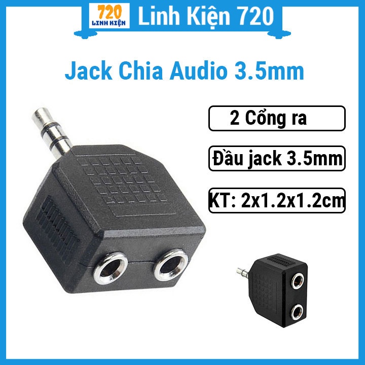Jack chia Audio 3.5mm 2 cổng ra, Jack thông minh, nhỏ gọn, tiện lợi ...