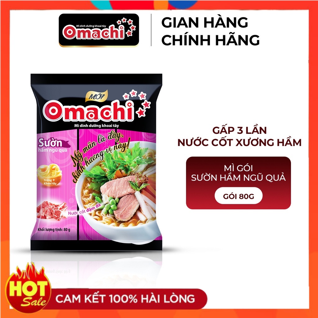 Mì Omachi Sườn Hầm Ngũ Quả Gói - Lốc 5 Gói x 80g | Shopee Việt Nam