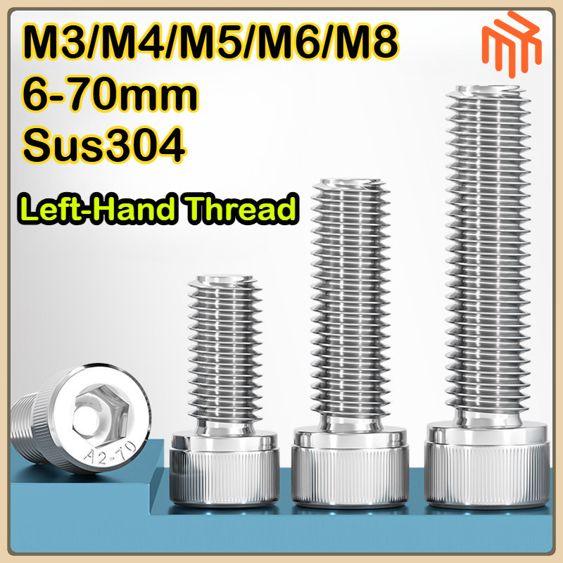 [MX1] Ốc vít đầu lục giác ngược ren M3 M4 M5 M6 M8 / ren trái ngược răng inox 304 Bulong lục ...