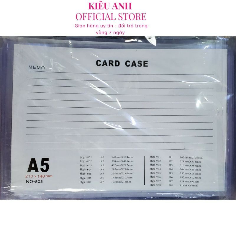 COMBO 5 Card Case Khổ A3/ A4/ A5 - Tấm Nhựa Trong Suốt Để Lưu Tài Liệu ...