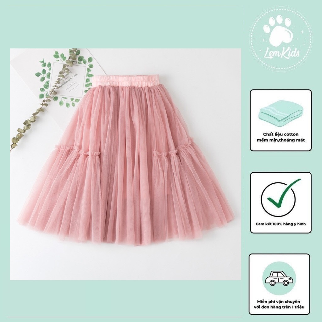Chân váy ren dài trơn bé gái size từ 110-160 (34067) | Shopee Việt Nam