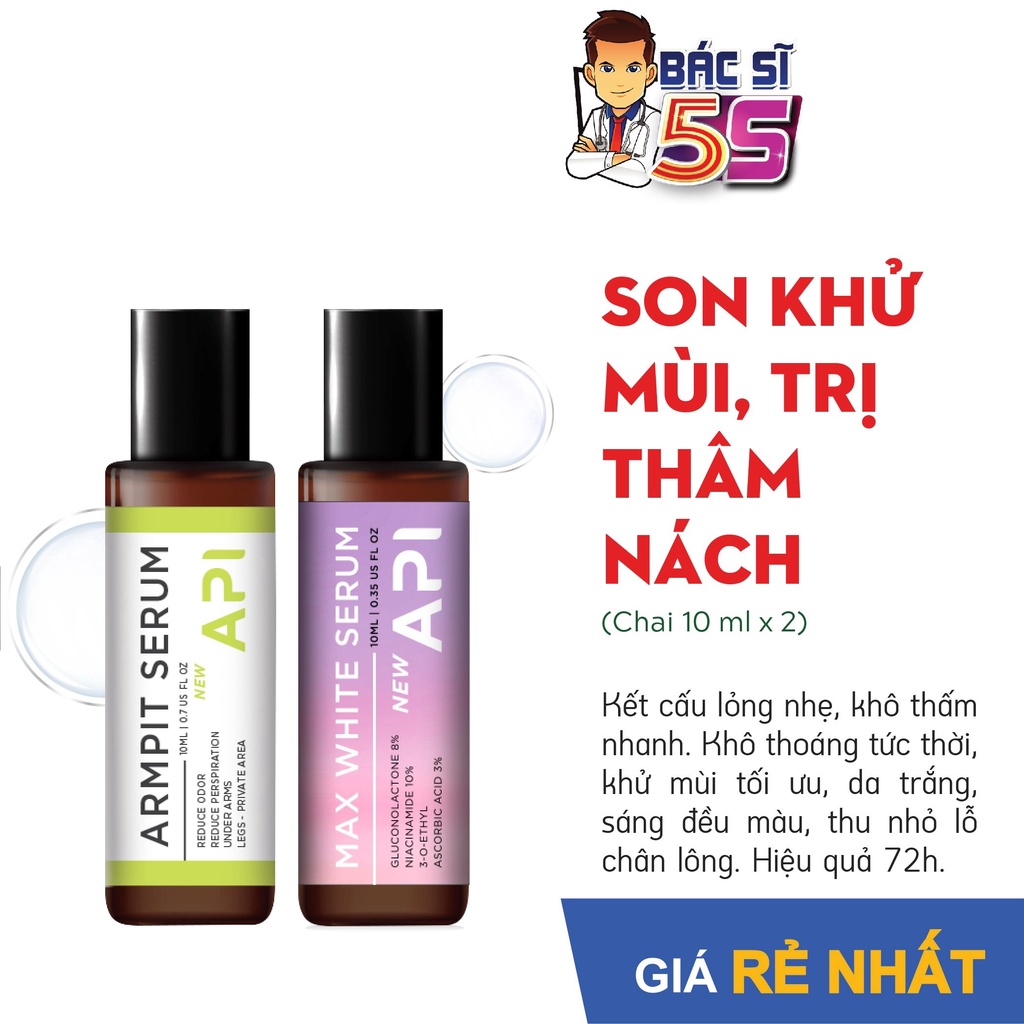 Lăn khử mùi hôi nách API + Serum làm trắng nách API Mee Natural (Chai 10ml) | Shopee Việt Nam