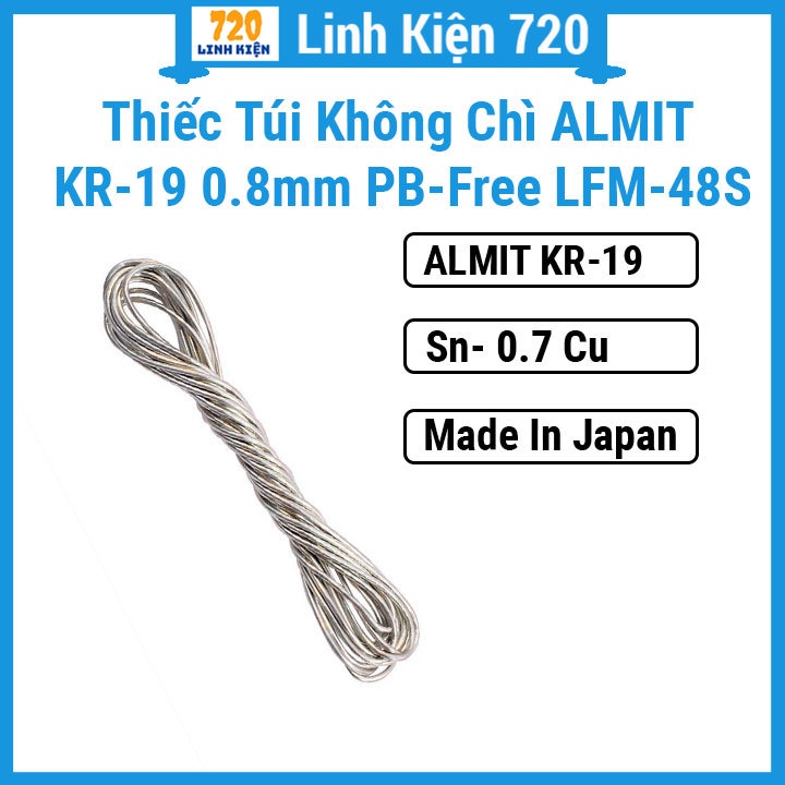 Thiếc túi không chì ALMIT KR-19 1.0mm PB-Free LFM-48S ( 1.5m) sản xuất ở Nhật Bản | Shopee Việt Nam