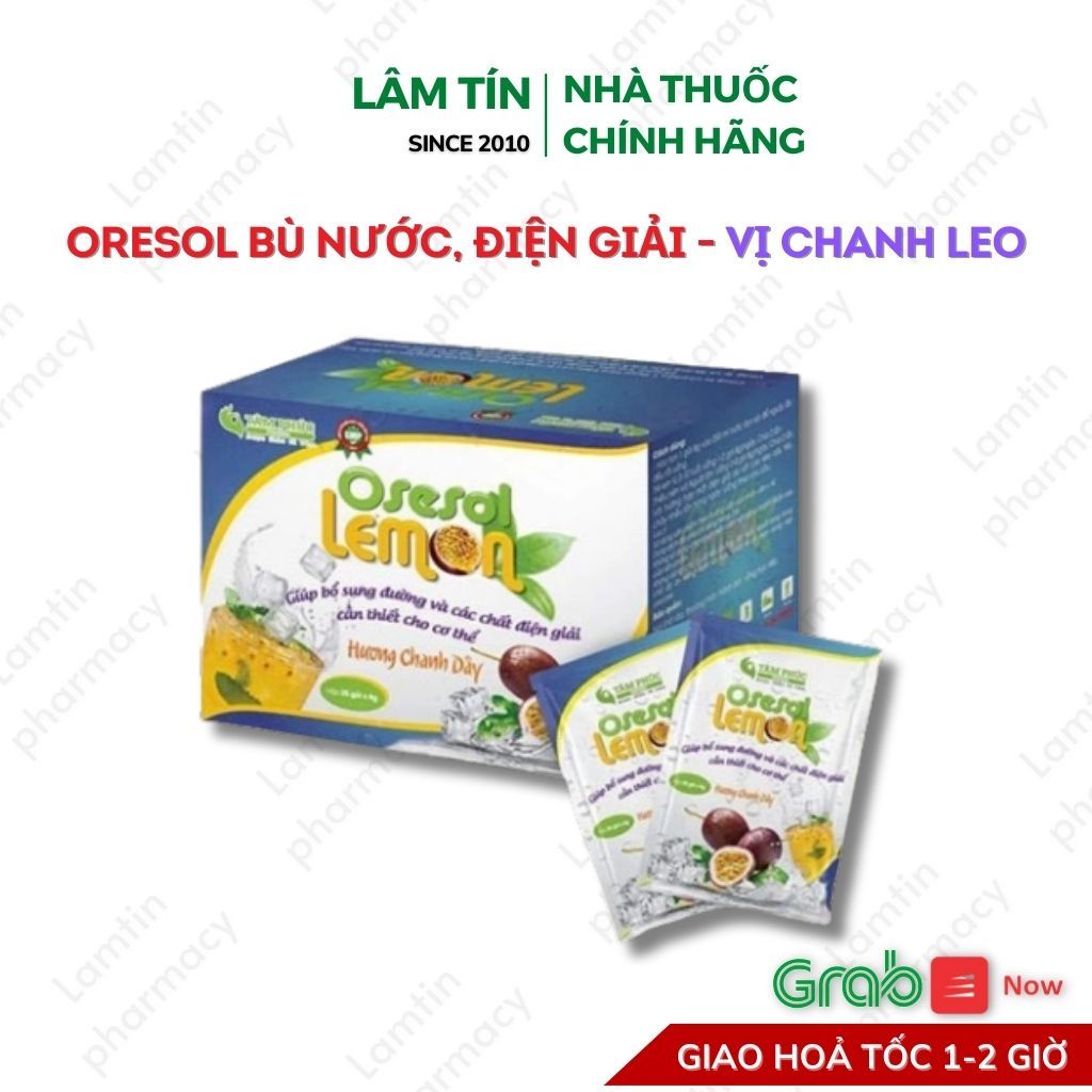(Chính Hãng) Oresol Lemon vị chanh leo dễ uống bổ sung điện giải bù ...