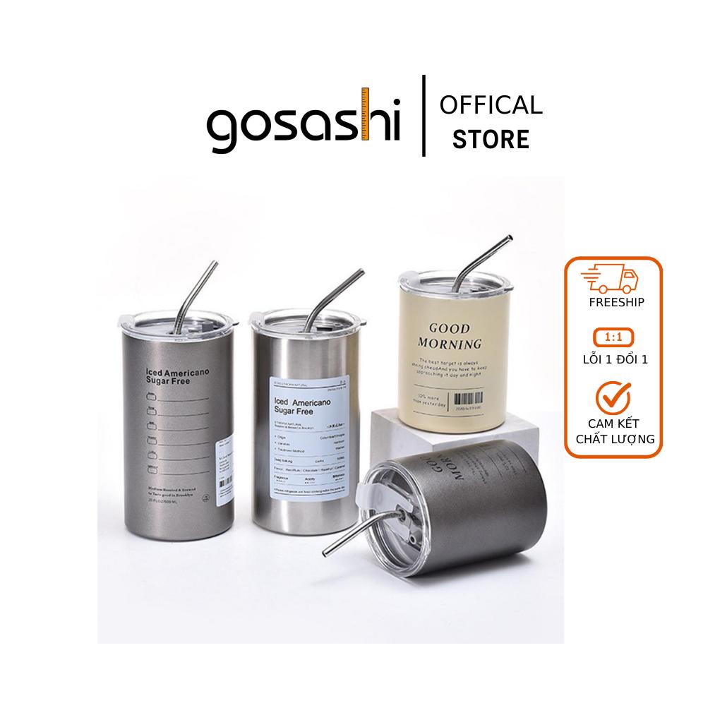 Cốc Giữ Nhiệt, Cốc Uống Nước Iced Americano Inox 304 Có Ống Hút Ly Uống Coffee 600ML Giữ Nhiệt 6 ...