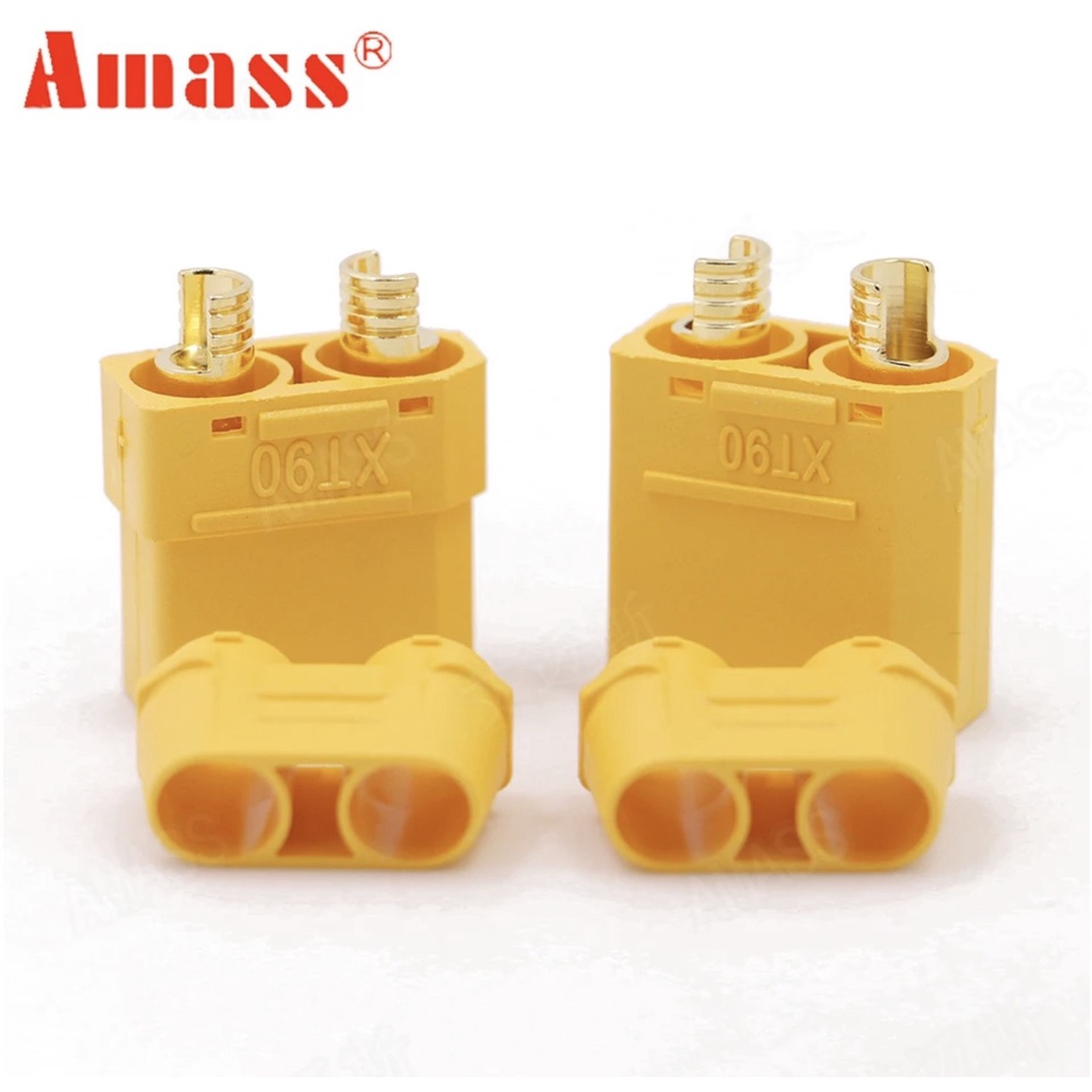 Jack XT90 chính hãng Amass Đồng nguyên chất, có nắp che dành cho thiết bị điện công suất lớn ...