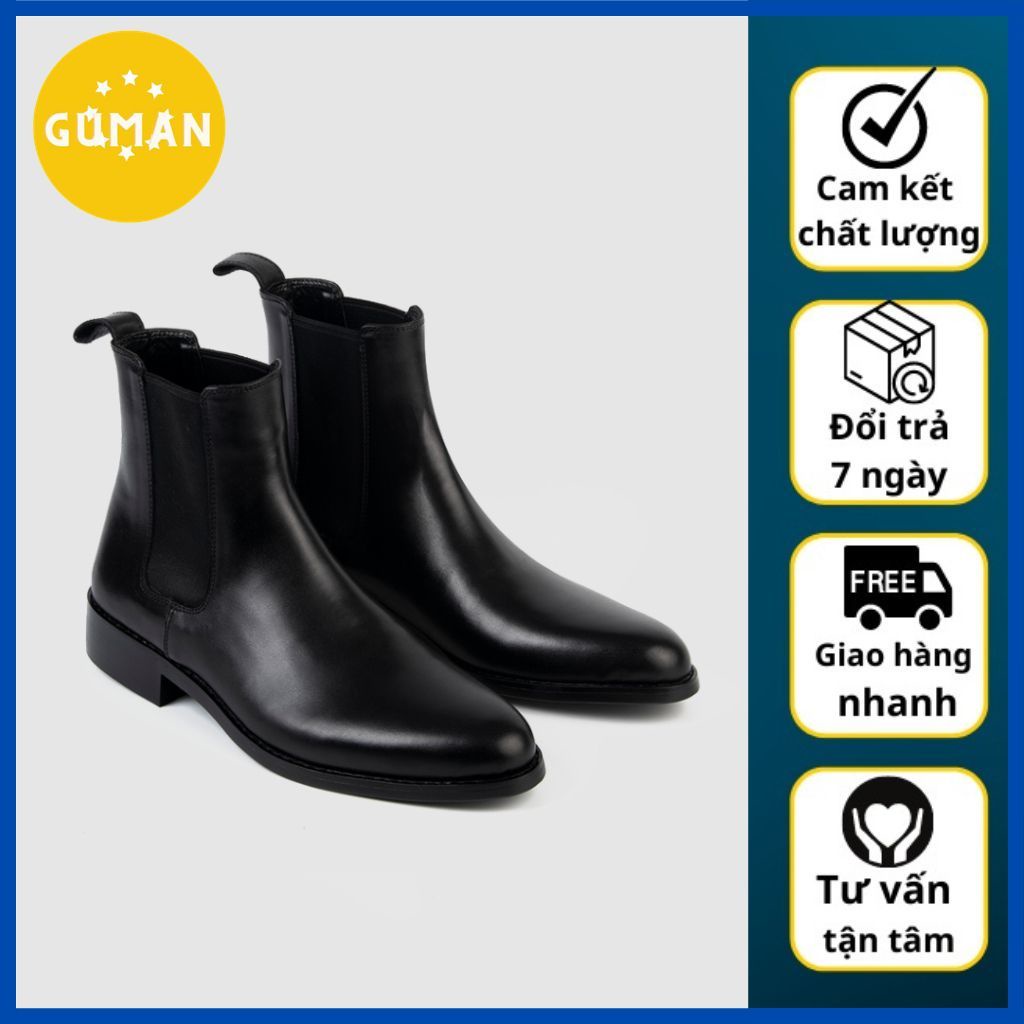 Giày Chelsea boots nam, giày da cao cấp da bò nguyên tấm (Giày Da Guman ...