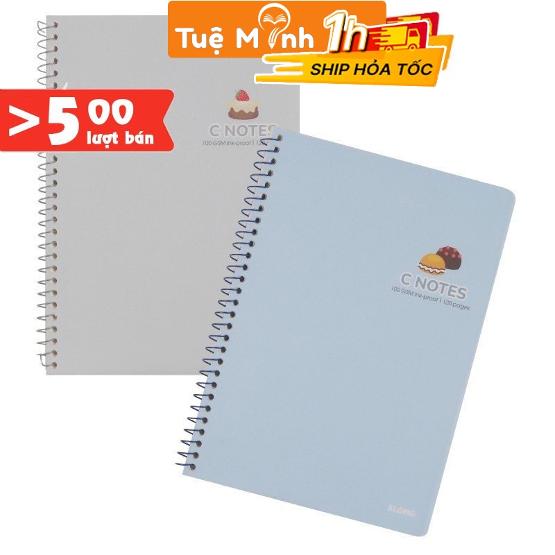 Vở note cornell B5 120 trang Klong bìa nhựa lò xo CNotes ruột Dot grid ...
