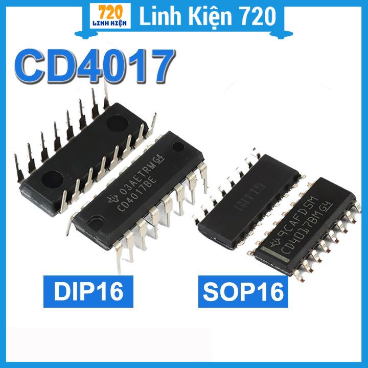 IC đếm thập phân CD4017 chân cắm DIP16 / chân dán SOP16 | Shopee Việt Nam