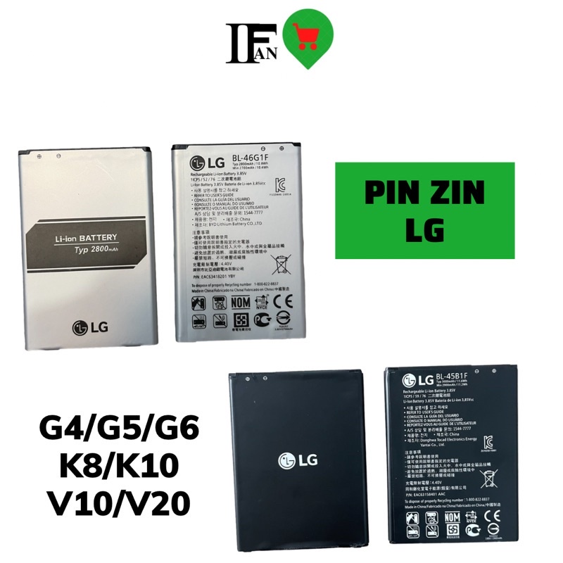 Pin Điện Thoại LG G4/G5/K10/V10/V20 Chuẩn Zin Chính Hãng Bảo Hành 06 Tháng | Shopee Việt Nam