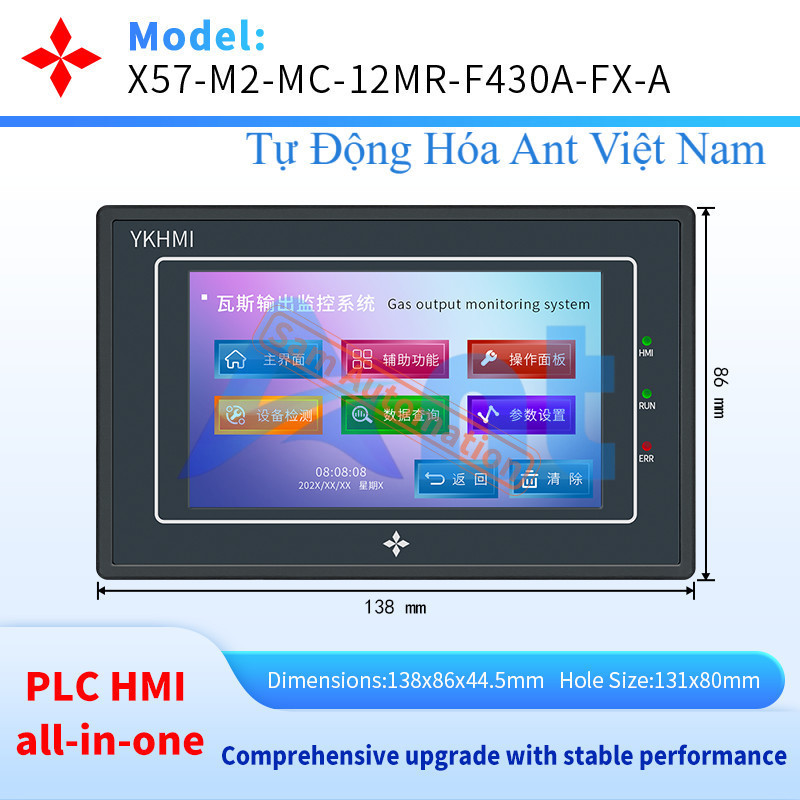 YKHMI trình điều khiển bước PLC HMI 4.3 inch, hỗ trợ động cơ bước 42/57/60, 6 đầu vào 6 đầu ra ...
