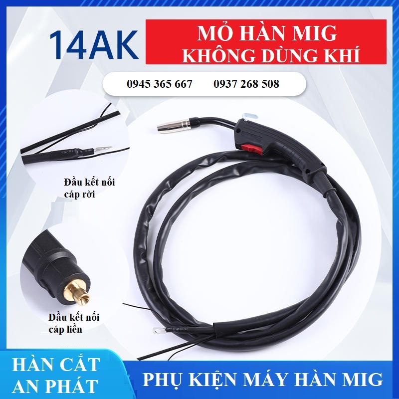 Mỏ hàn mig không dùng khí 14AK Phụ kiện mỏ hàn mig 15AK 24KD 36KD 501D 200A 350A 500A OTC PANA ...