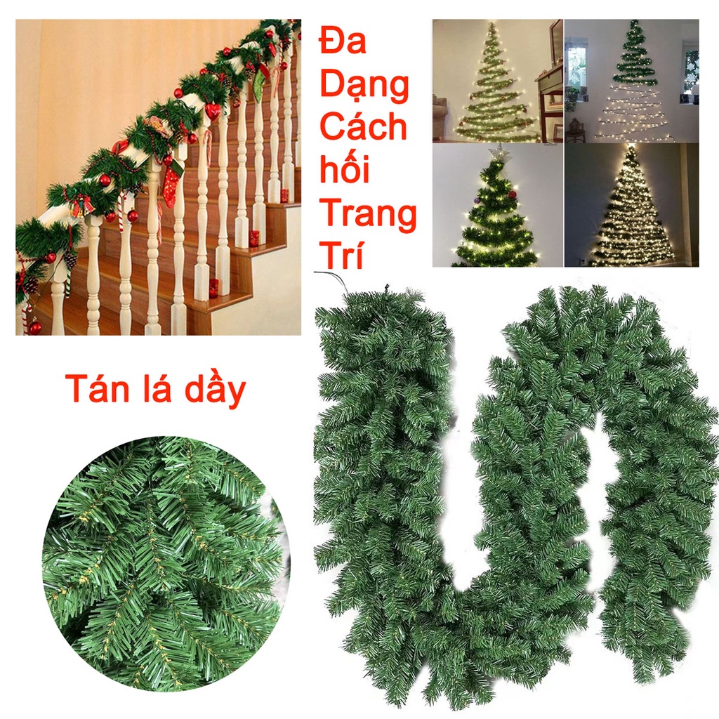 Dây Thông Noel Dài 2m7 Tán Lá Dày Trang Trí Giáng Sinh Lung Linh Da ...