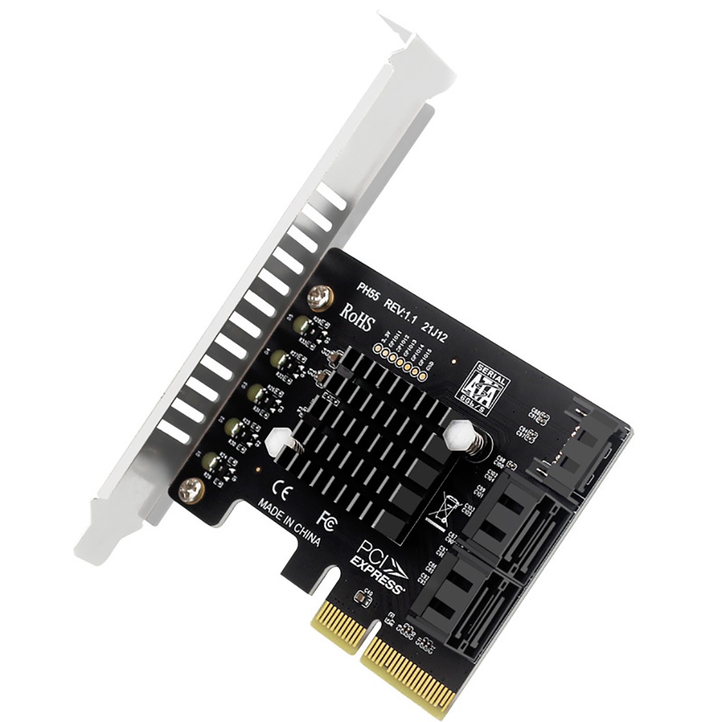 Jmt Bảng Mạch pci-e 5 Cổng sata 3.0 iii Mở Rộng pci-e x4 Hỗ Trợ 6gbps ...