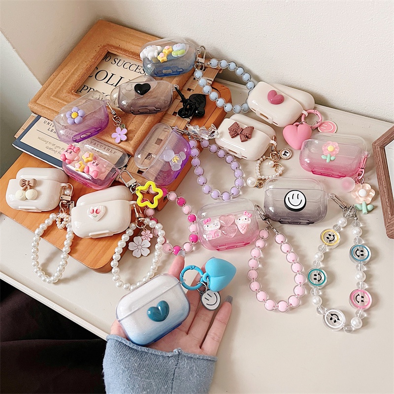 Cho Goojodoq J206 ốp tai ng Case Tai Nghe Bluetooth Ốp Lưng Tinh Tế DIY Hoa Mặt Cười | Shopee ...