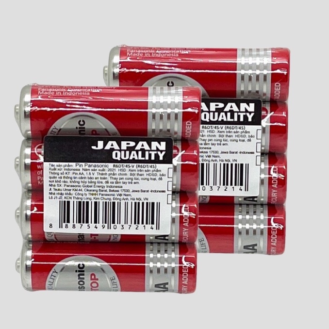 Bộ 8 Pin AA 1,5V Panasonic không chì , Không chảy nước ( R6DT/4S x 2 Vỉ ...