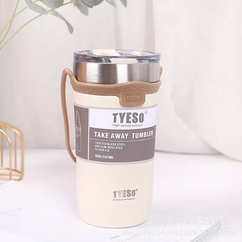 Bình nước giữ nhiệt có quai tặng kèm ống hút, sticker inox 304 màu kem, xanh, hồng, 500ml/700ml ...