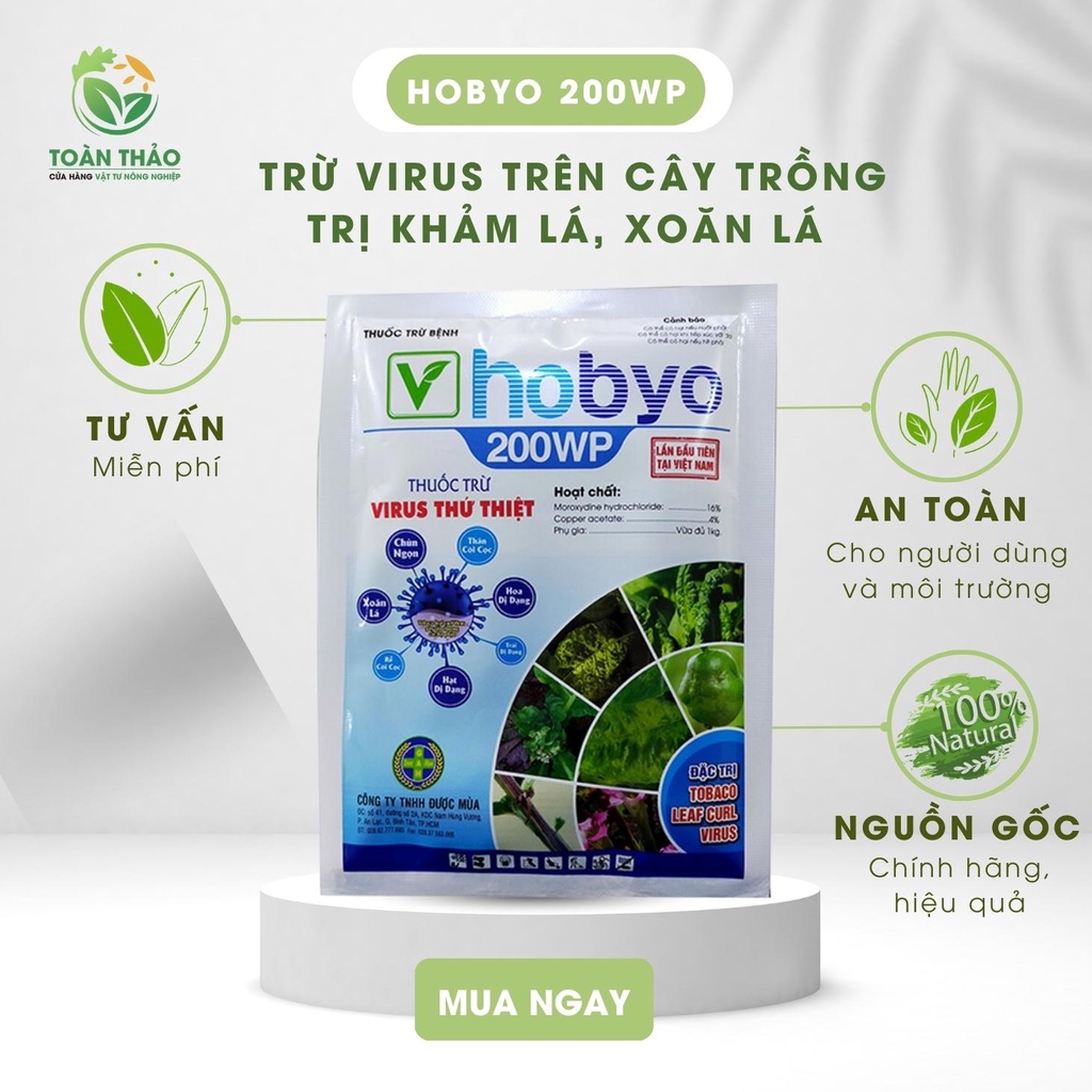 Thuốc trừ bệnh khảm Virus HOBYO 200wp gói 75gr | Shopee Việt Nam