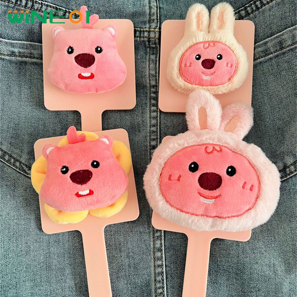 Hoạt Hình Nhỏ Hải Ly Loopy Tay Cầm Gương Vuông Gương Trang Điểm Cô Gái Dễ Thương Trái Tim Cầm