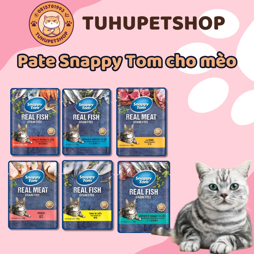 Pate Snappy Tom gói 85g đủ vị thơm ngon cho mèo mọi lứa tuổi | Shopee ...