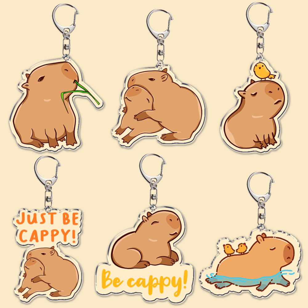 Móc khóa hoạt hình Capybara dễ thương Just Be Cappy Acrylic Móc Khóa ...