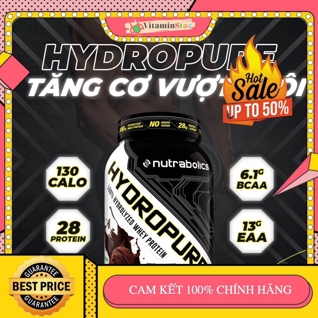 Sữa Tăng Cơ 100% Hydrolyzed Whey Protein Cao Cấp Nutrabolics HYDROPURE ...