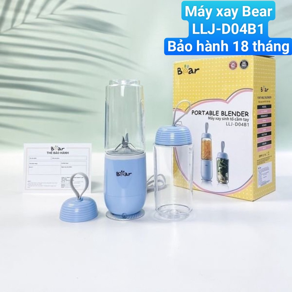 Máy xay sinh tố cầm tay mini Bear LLJ-D04B1, công suất 150W, máy xay sinh tố gồm 2 cốc - Bảo ...