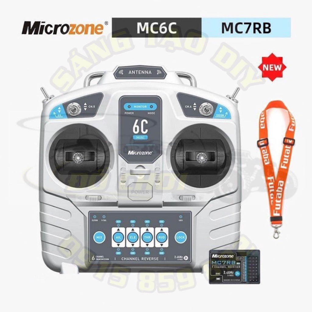 [Tặng Dây đeo TX] Bộ điều khiển 6 kênh Microzone MC6C (TX RX nâng cấp ...