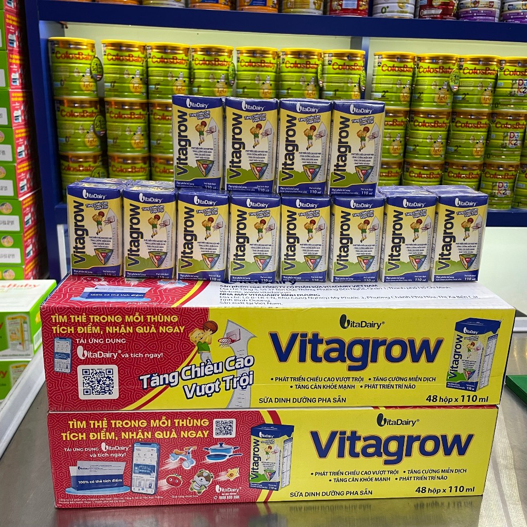 (Tặng Quà Từ 2 Thùng, Có thẻ cào QR) Sữa Bột Pha Sẵn Vitagrow 110ml ...