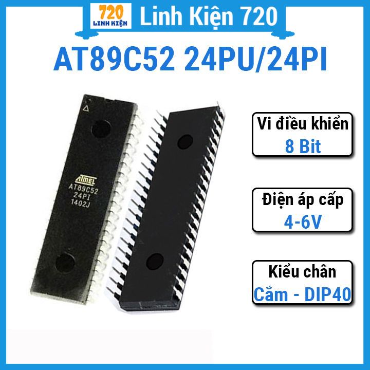 IC vi điều khiển AT89C52 24PU/24PI DIP40 bộ nhớ trong 8 bit | Shopee Việt Nam