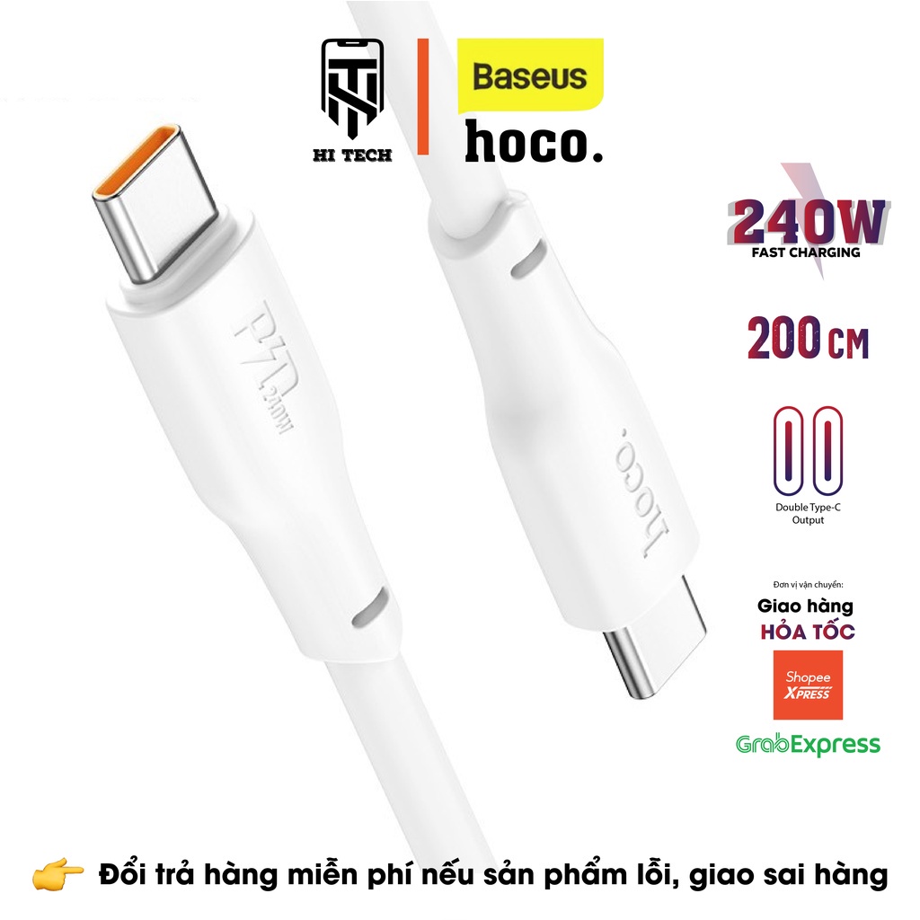 Dây sạc nhanh PD QC5.0 240W HOCO X93, dây sạc Type-C to Type-C 48V dây ...