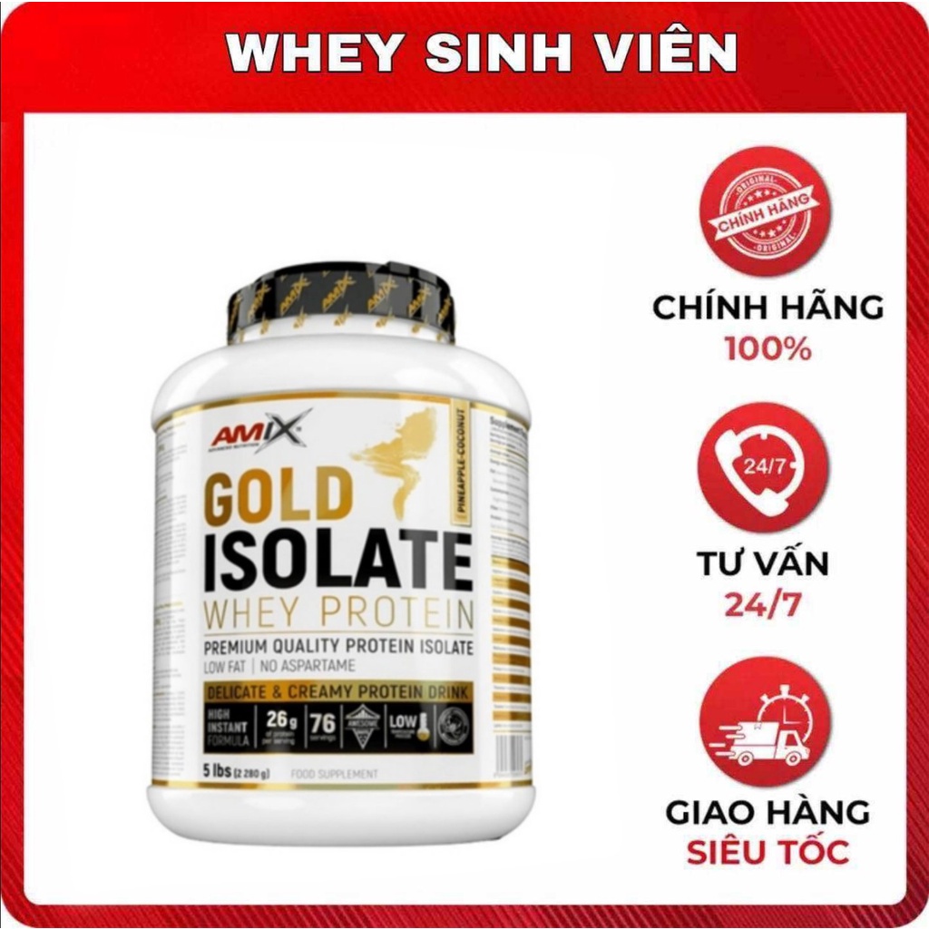 [Chính hãng] Sữa tăng cơ Amix Gold Isolate Whey Protein, 5 Lbs (76 ...