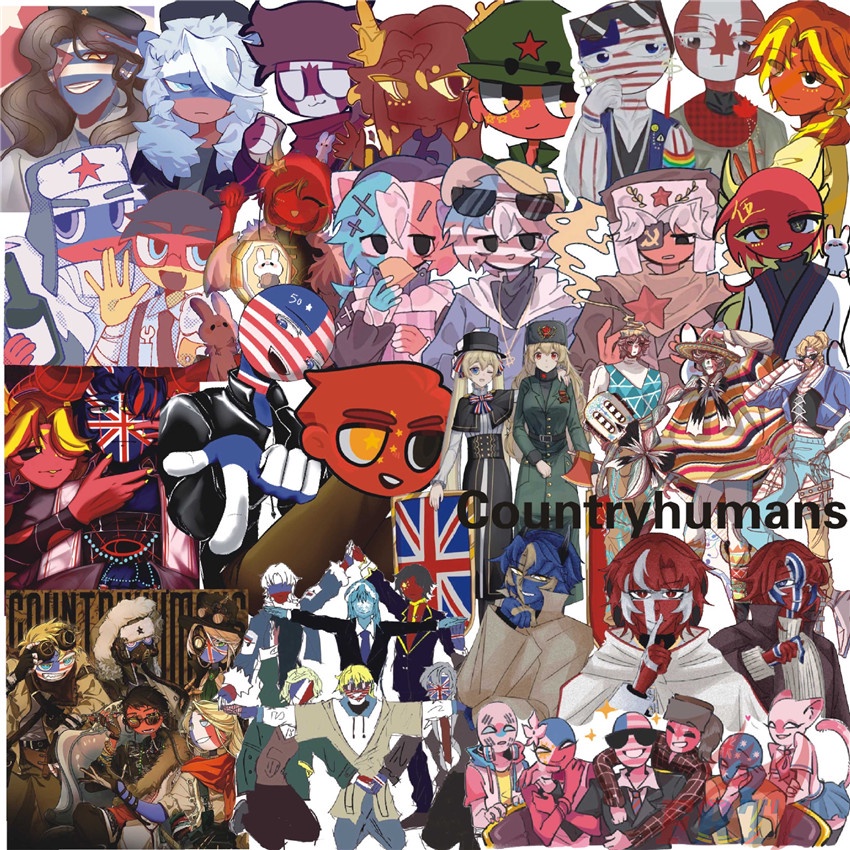 65Pcs/Set CountryHumans Series 02 Stickers DIY Fashion Doodle Decals ...