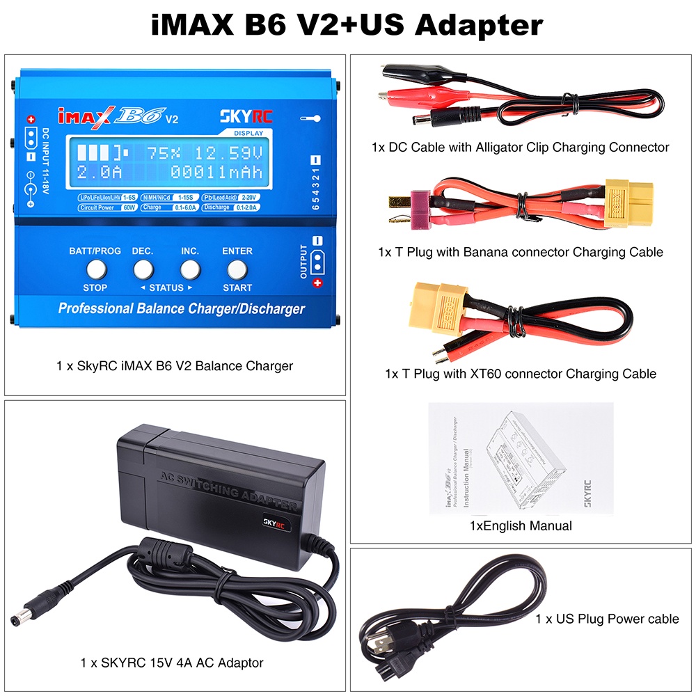 Original SKYRC IMAX B6 V2 Balance Charger Discharger 6A 60W For DJI Mavic TB4X NiMH NiCD LiHV ...