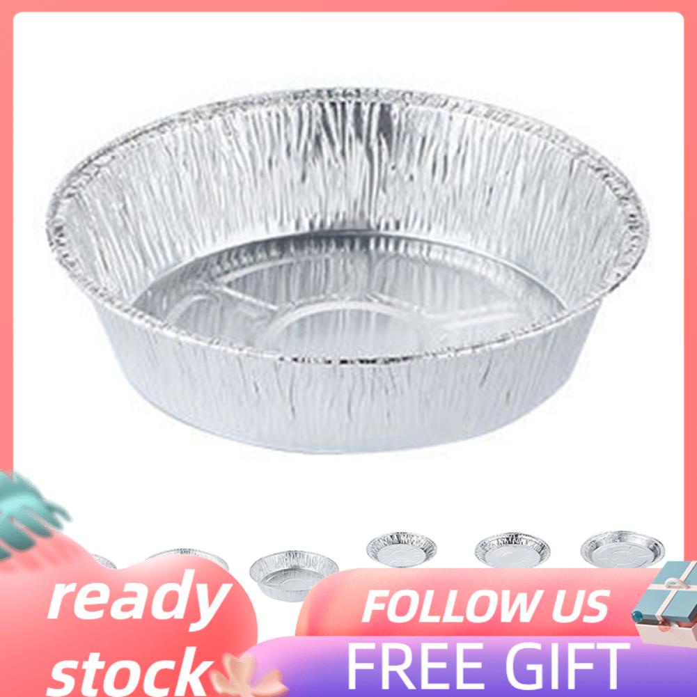 Hanhan1 Aluminum Foil Plate Round Disposable Recyclable Containers with ...