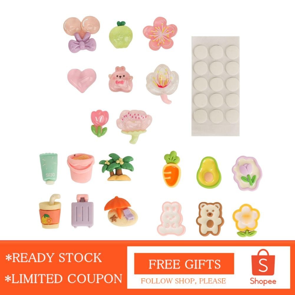 Alwaysonline 8PCS 3D Cute Stickers Resin Cartoon Craft For DIY ...