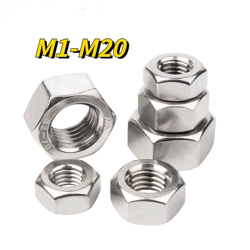 Đai Ốc Lục Giác Bằng Thép Không Gỉ a2-70 304 m1.6 / m2 / m2.5 / m3 / m4 / m5 / m6 / m8 / m10 ...