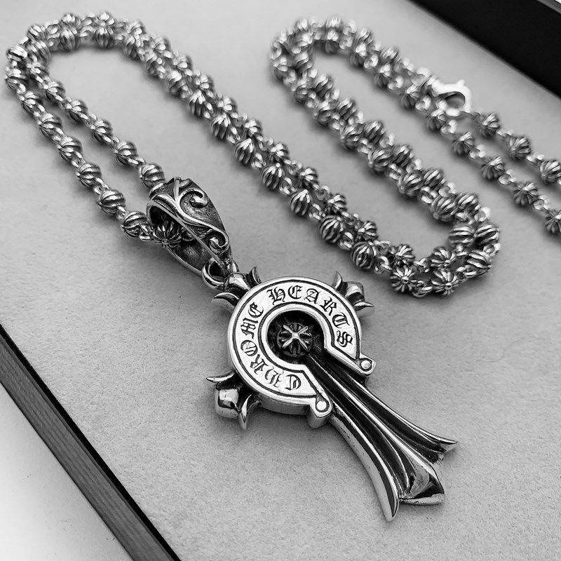 Ch Cross Punk Cross Sterling Silver Necklace Female Male Personality ...