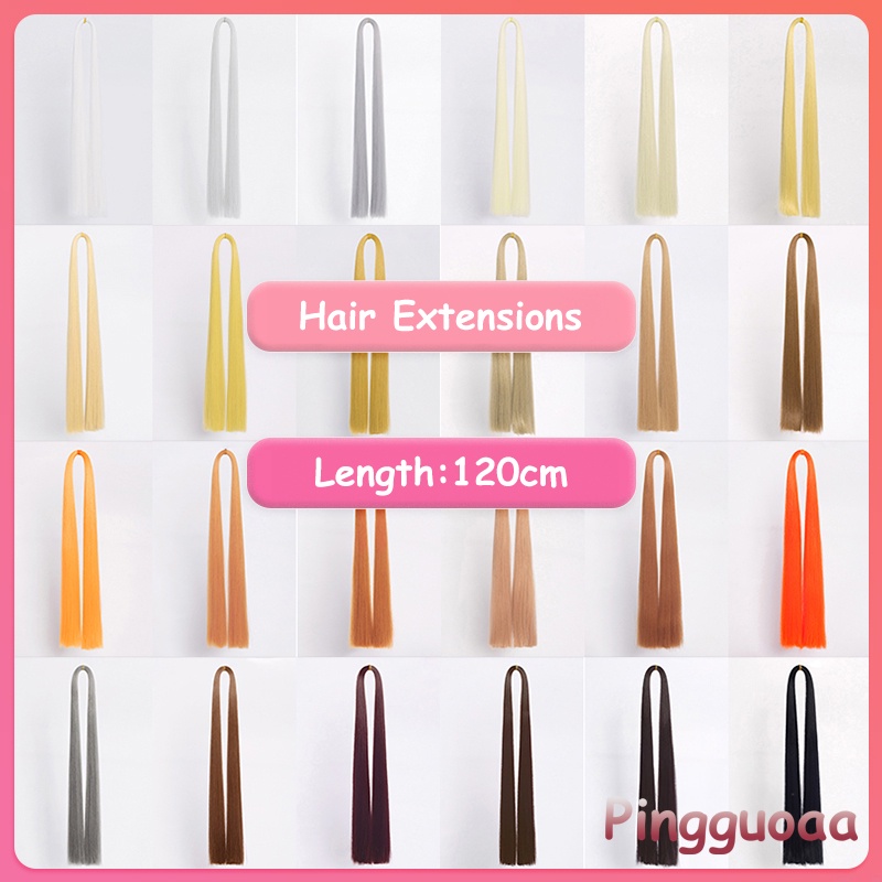 【Manmei】120cm Long Colorful Synthetic Hair Hairpiece Hair Extensions ...